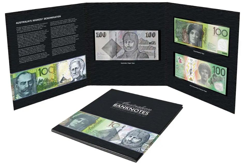 Australian $100 Banknote Type Set Folder – Thompsons Coins