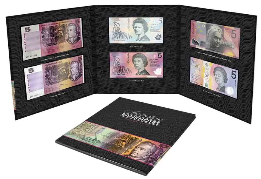 Australian $5 Banknote Type Set Folder – Thompsons Coins