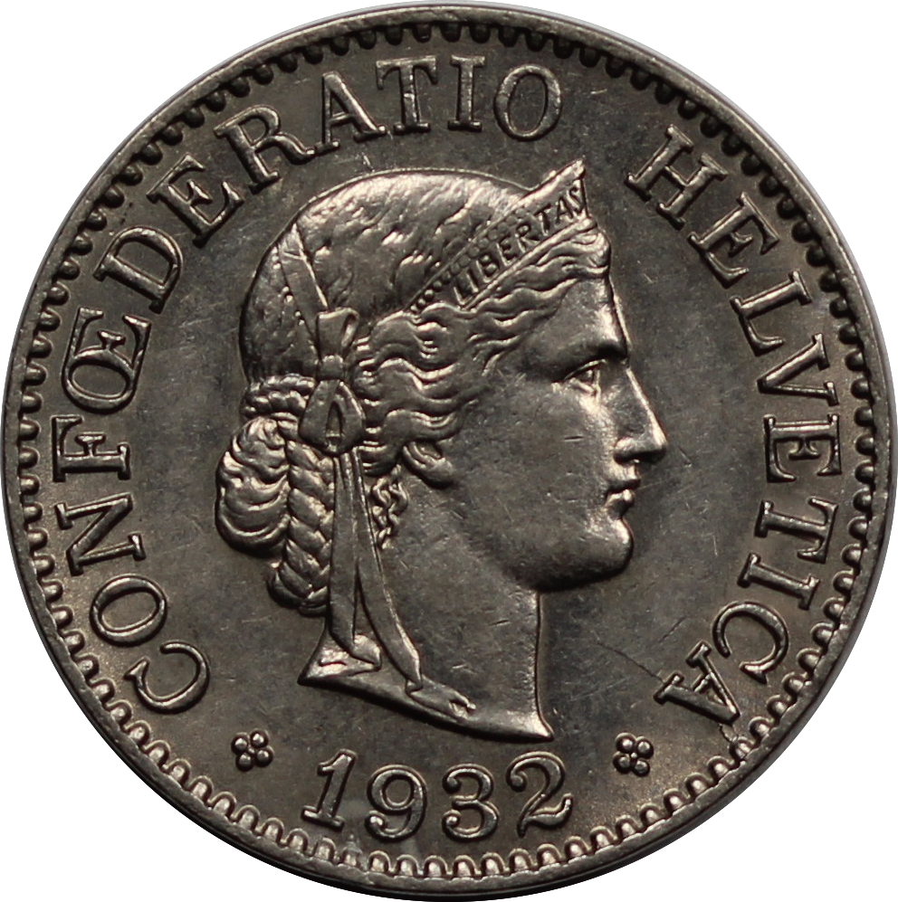 Switzerland 1932 10 Rappen UNC – Thompsons Coins