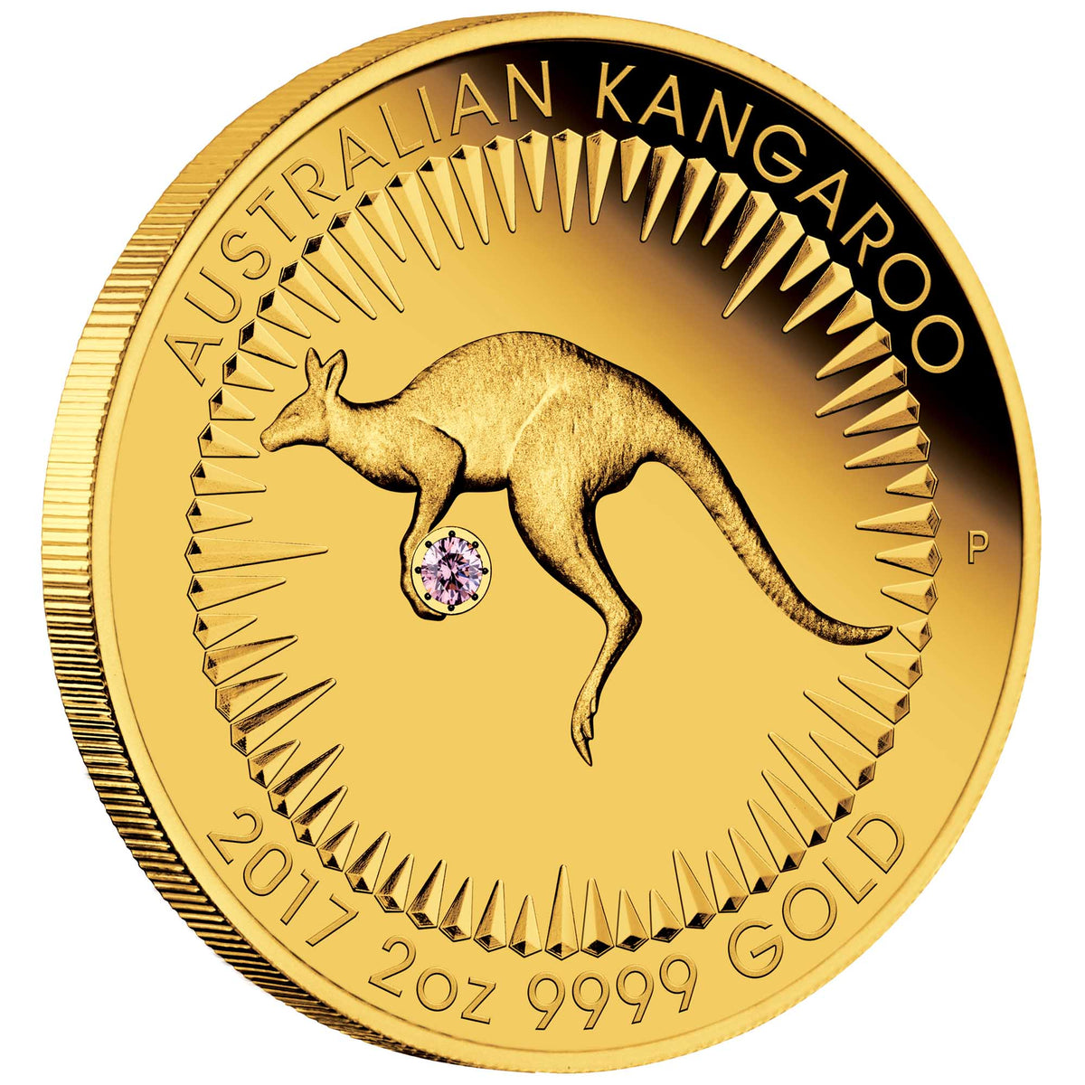 Australian Kangaroo 2017 2oz Gold Proof Pink Diamond Edition ...