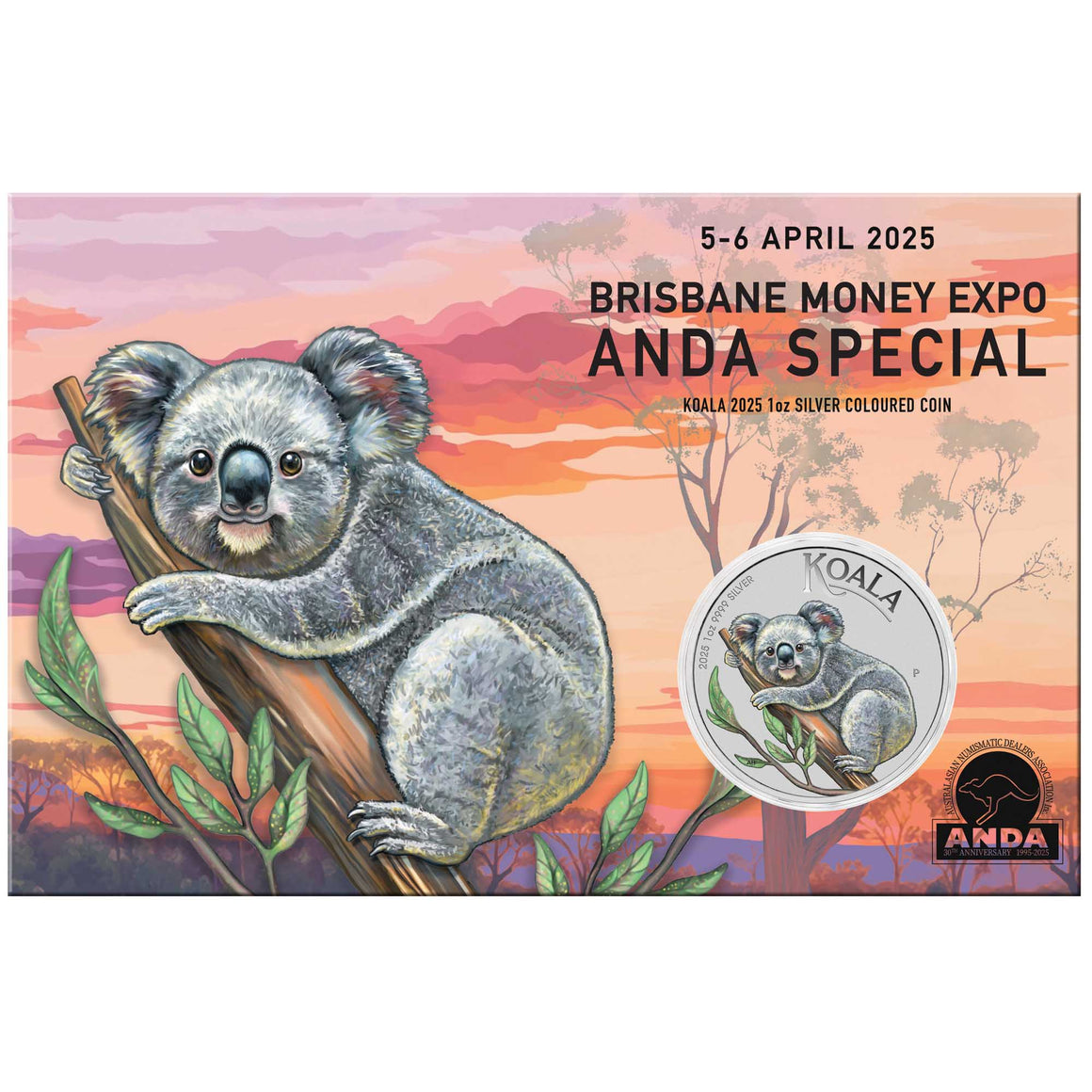 Brisbane Money Expo ANDA Special Australian Koala 2025 1oz Silver Colo ...