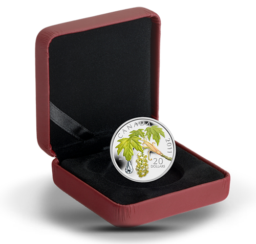Canada 1oz Fine Silver Coin - Maple Leaf Crystal Raindrop – Thompsons Coins