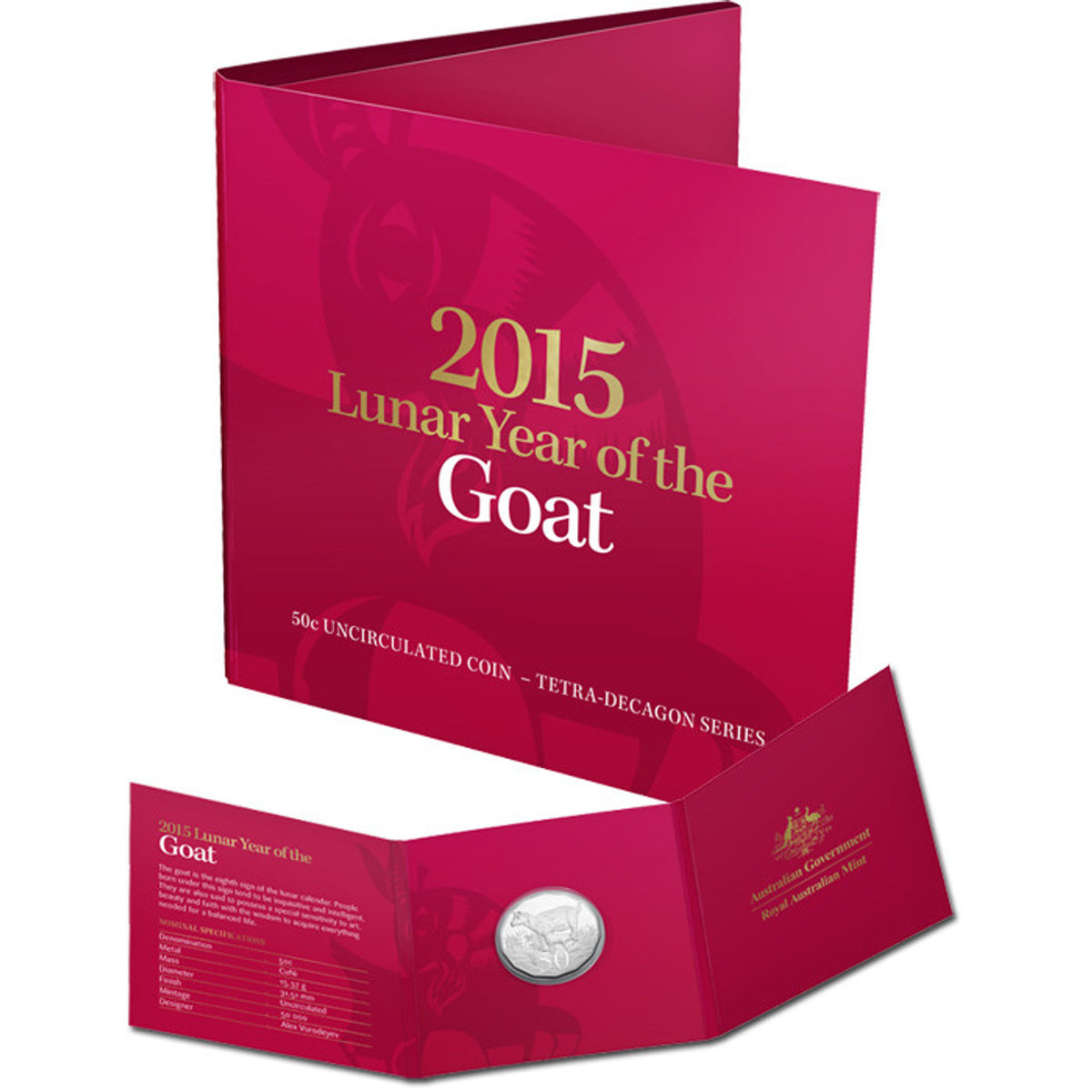 2015 50c Tetra Decagon Year of The Goat Uncirculated Coin – Thompsons Coins