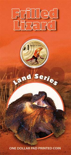 2009 $1 Land Series Frilled Neck Lizard Coloured Uncirculated Coin ...