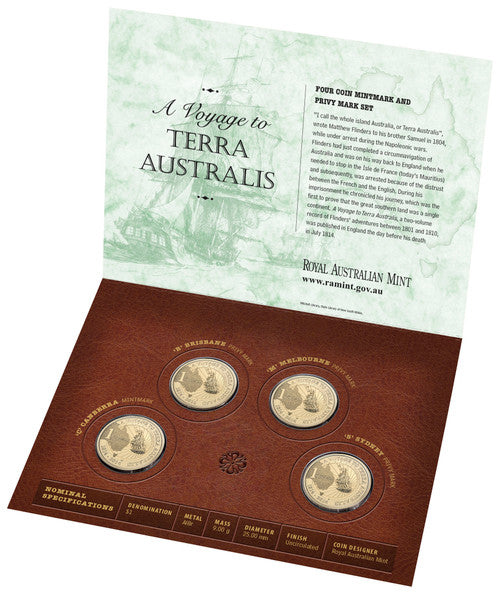 2014 $1 A Voyage To Terra Australis Uncirculated 4 Coin Set – Thompsons ...