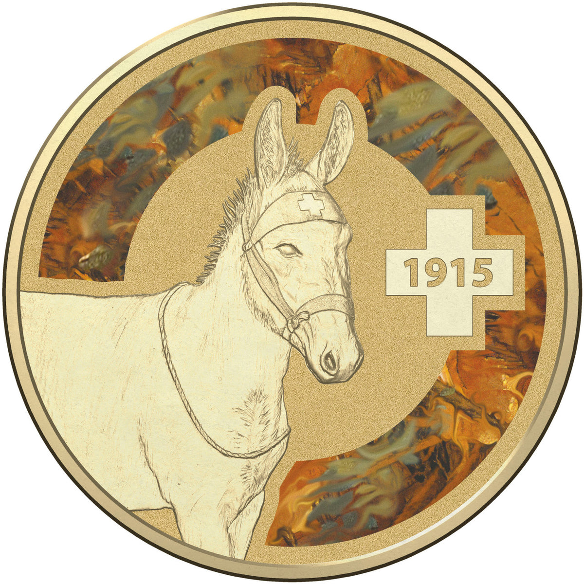 2015 $1 Unlikely Heroes Murphy The Donkey Coloured Uncirculated Coin ...