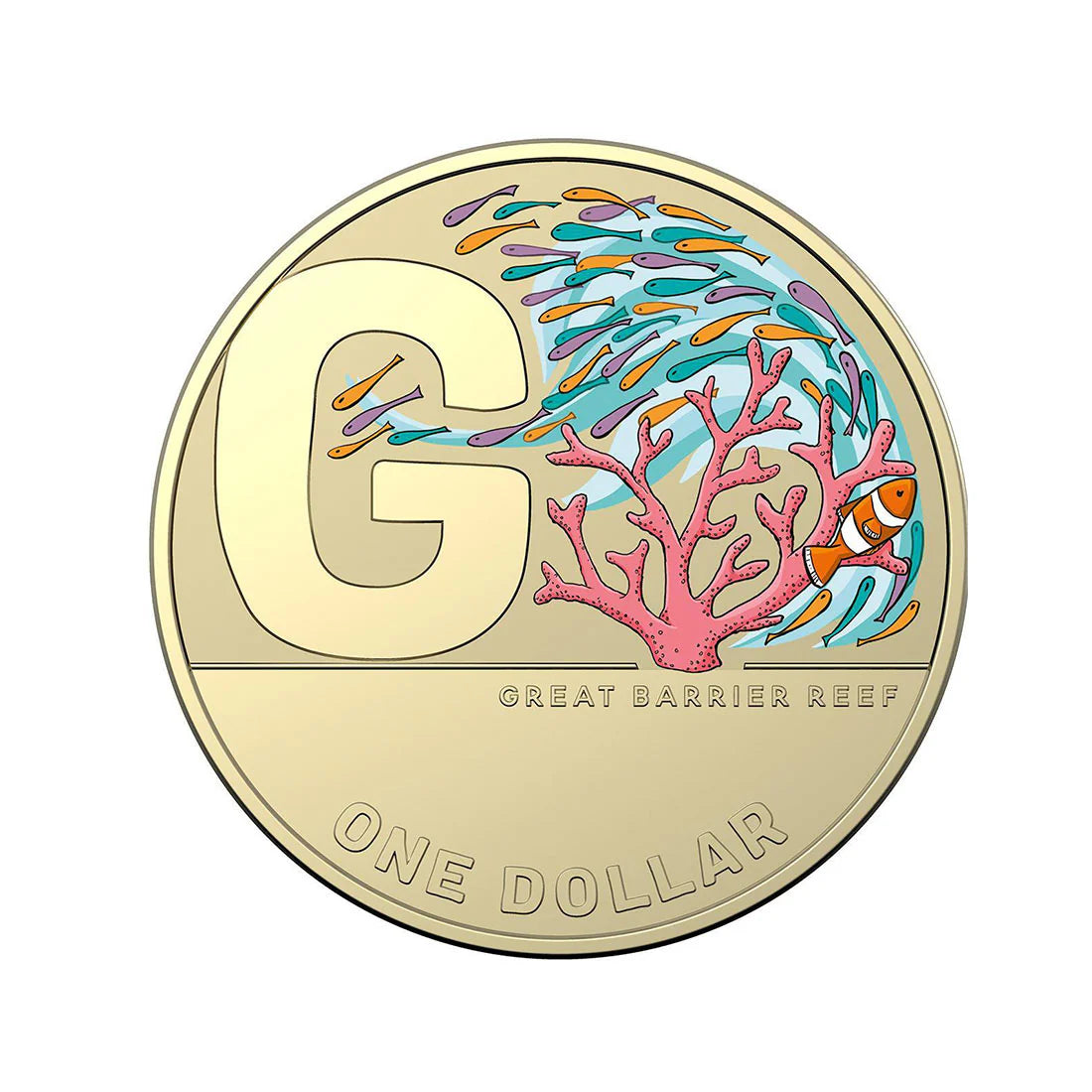 2021 Great Barrier Reef Coloured $1 UNC – Thompsons Coins