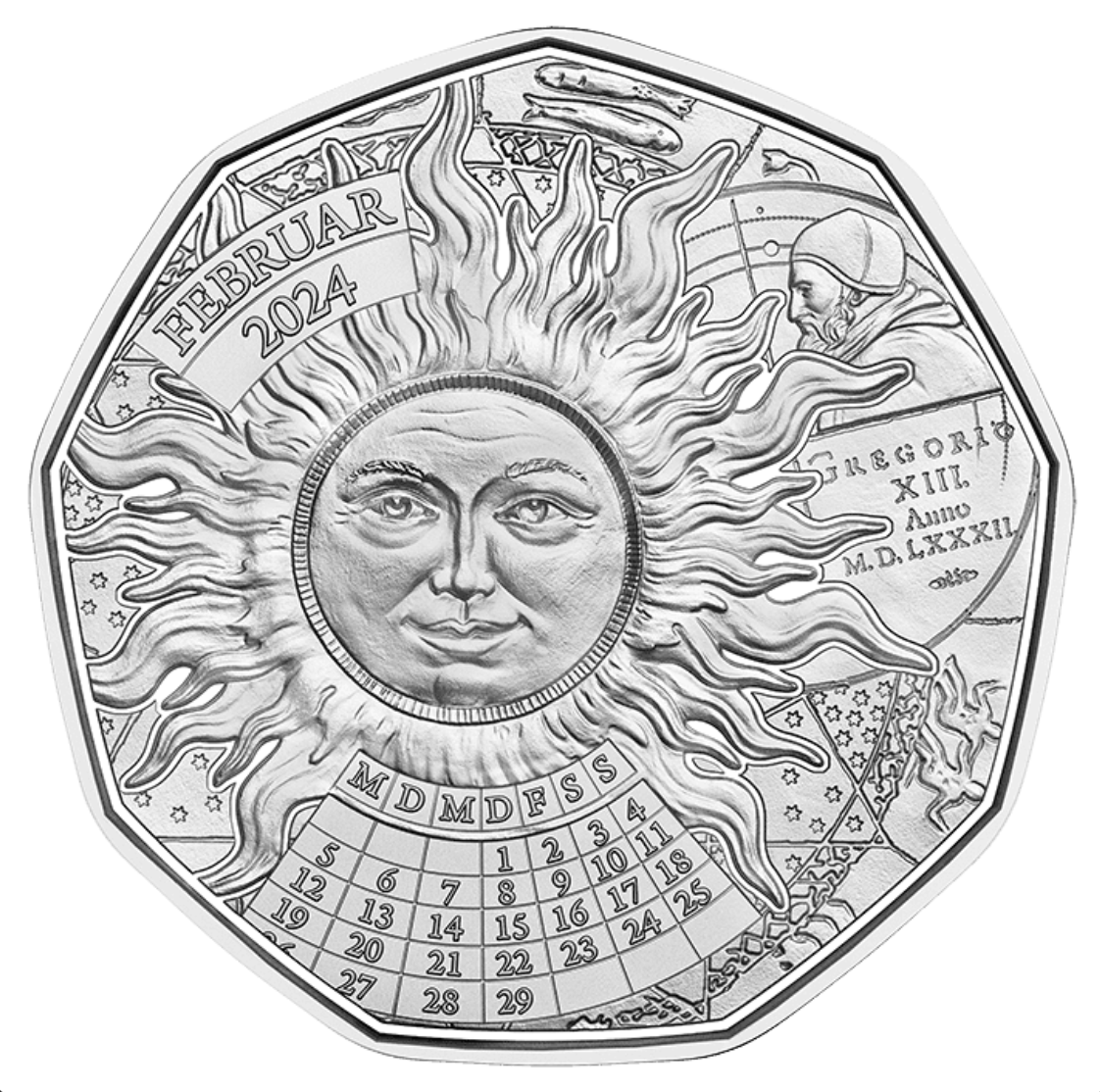 2024 New Year Coin - Lucky Leap in Silver 5 Euro Coin in Card ...
