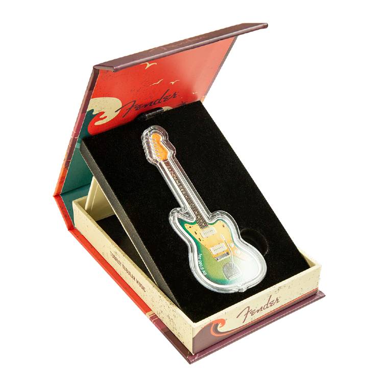 2024 Fender Jazzmaster 1oz Silver Reverse Proof Guitar Shaped Coin ...