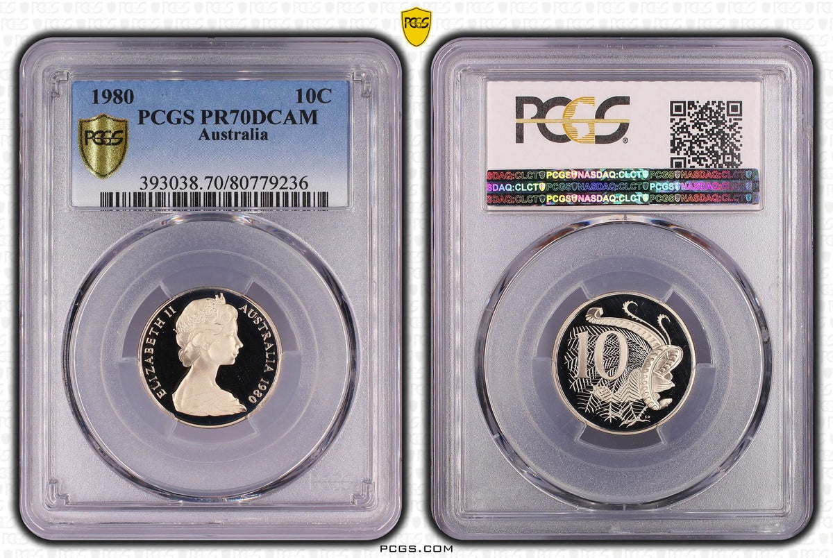 1980 Australian 10c Proof Coin PR70DCAM – Thompsons Coins