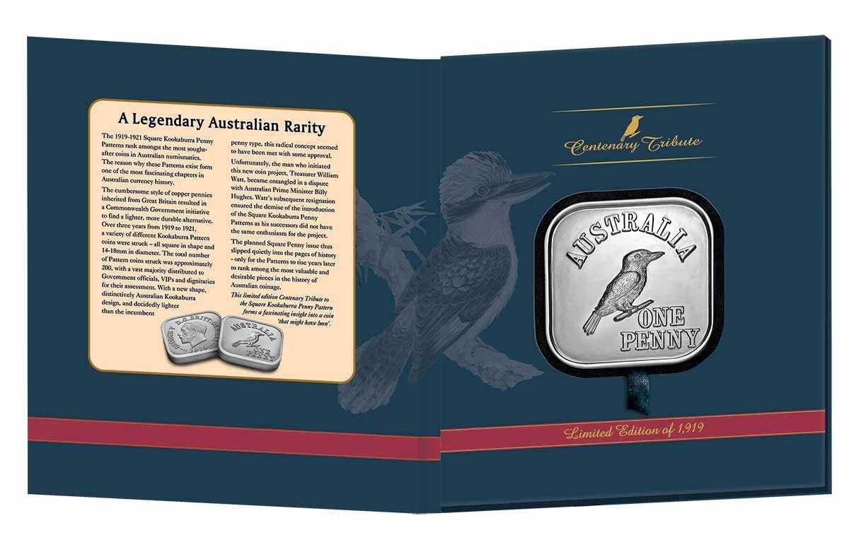 Australian Square Pattern Kookaburra Penny Centenary Tribute Portfolio ...