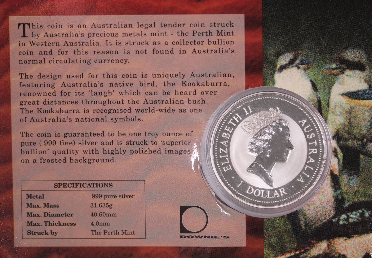 1996 Kookaburra 1oz Silver Coin in Card – Thompsons Coins