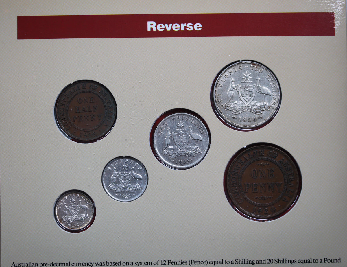 1911-1936 Australian Coinage of King George V Pre Decimal 6 Coin Set ...