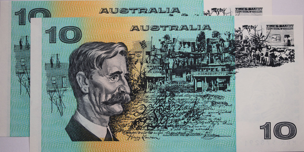 1991 $10 Fraser/Cole Banknote Consecutive Pair UNC – Thompsons Coins