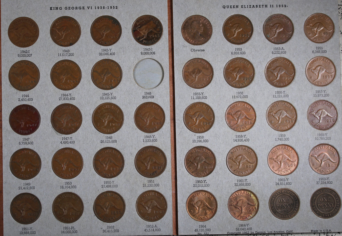 Complete Penny Collection in Dansco Album (Missing 1930 and 1946 ...
