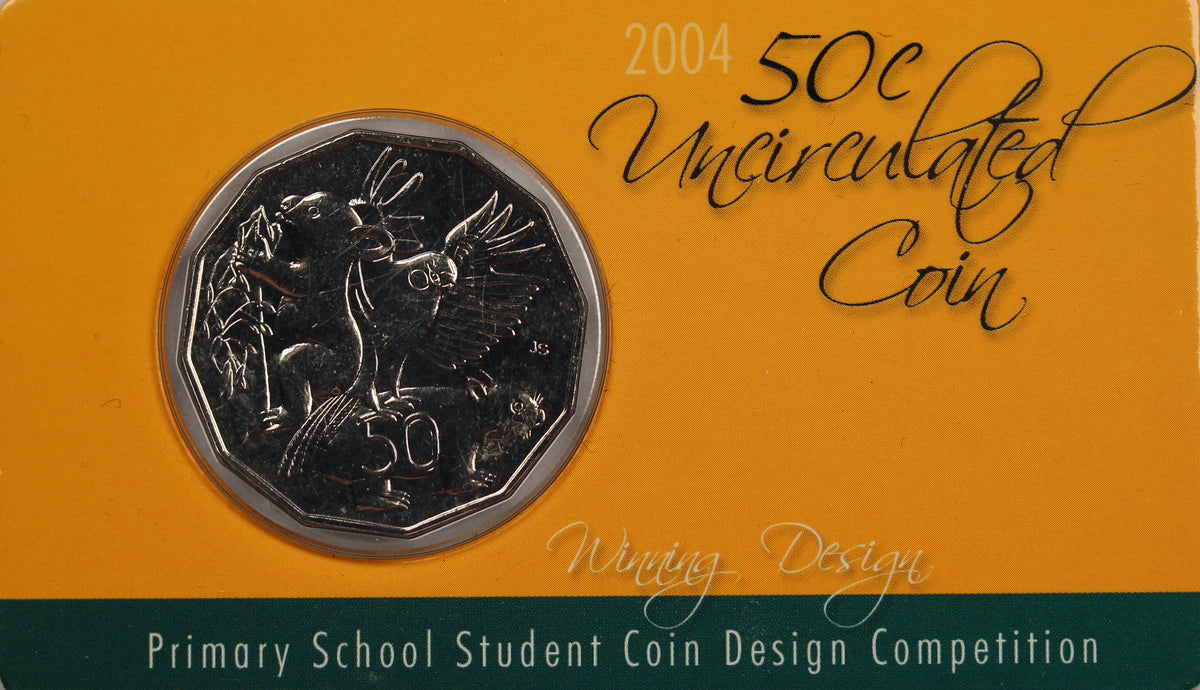 2004 50c Primary Student Design Coin In Card – Thompsons Coins