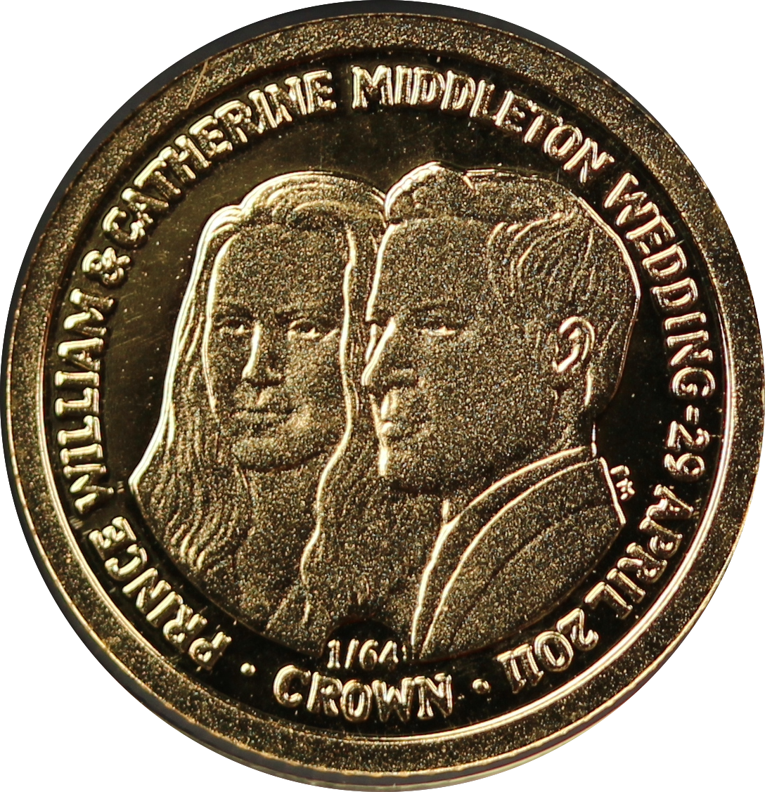2011 1/64 Crown Falkland Islands Royal Wedding 0.5g Gold Coin ...