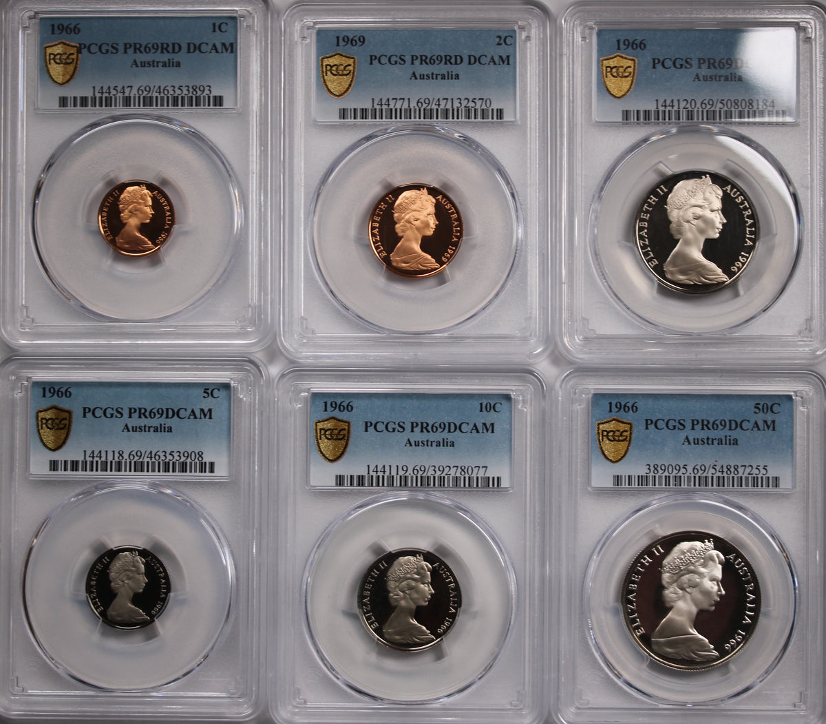 1966 Australian Proof Coin Set - All Graded PR69DCAM – Thompsons Coins
