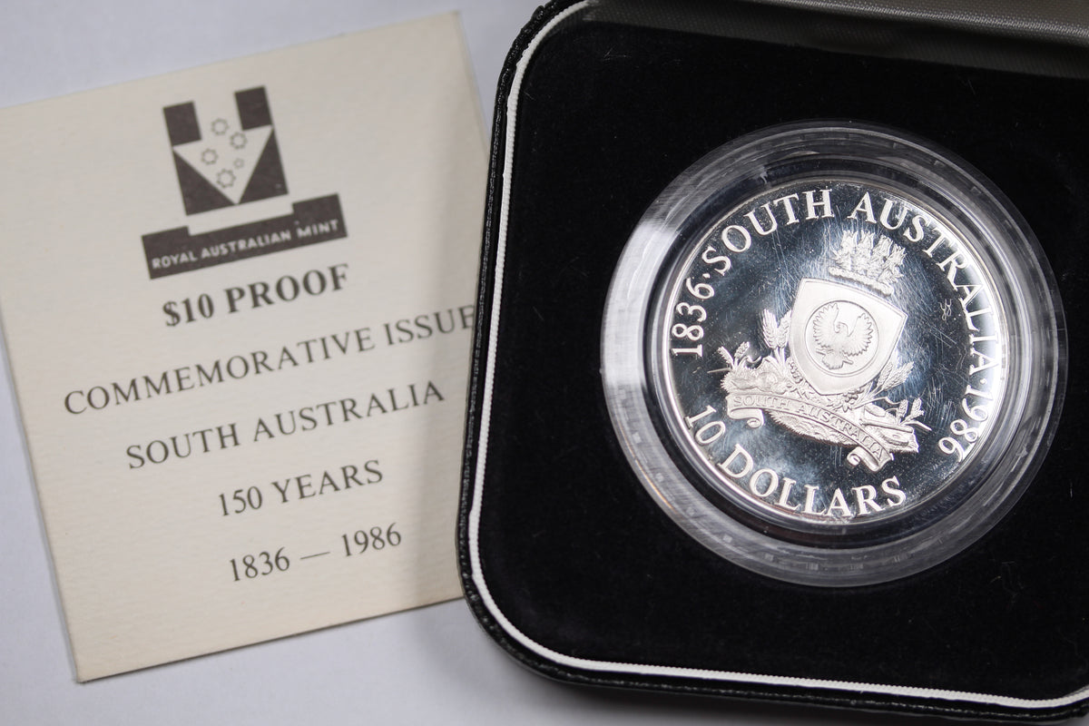 1986 State Series SA Silver $10 Proof Coin – Thompsons Coins