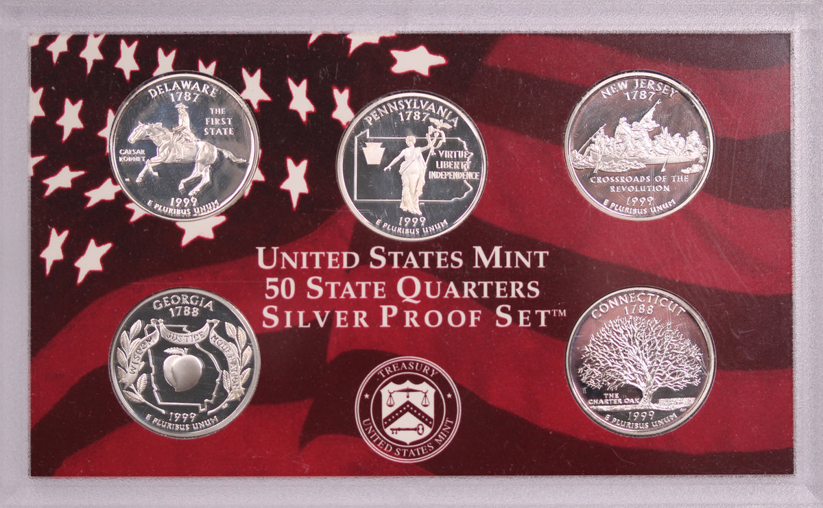 USA 1999 Silver Proof State Quarters Set – Thompsons Coins