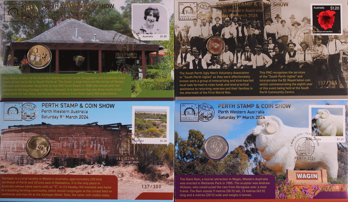 2024 Perth Stamp and Coin Show PNC Set of 4 – Thompsons Coins