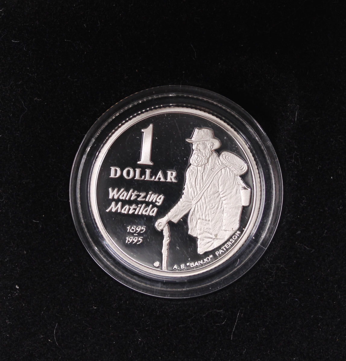 1995 Sterling Silver $1 Proof Waltzing Matilda Coin Sydney Coin Fair I ...