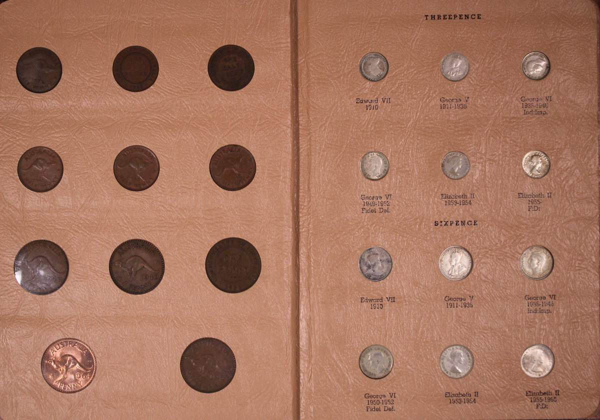 Australian Pre Decimal Type Set Dansco Album (Missing Centenary Florin ...