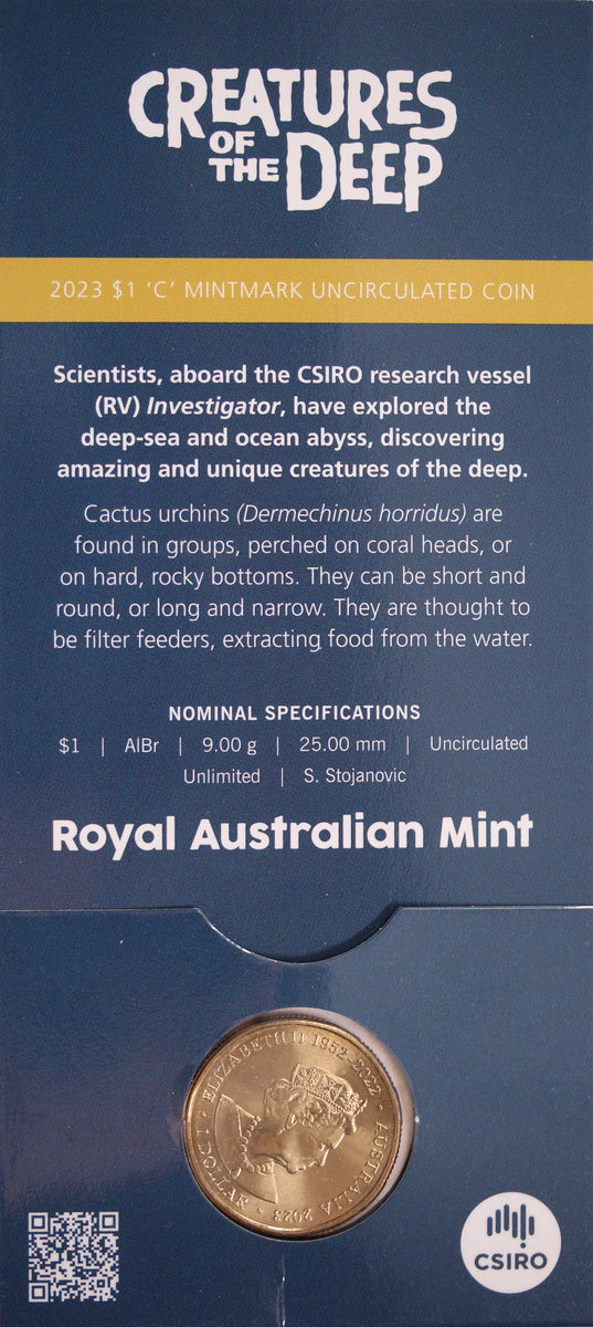 2023 $1 Creatures of the Deep Cactus Urchin - 'C' Mintmark – Thompsons ...