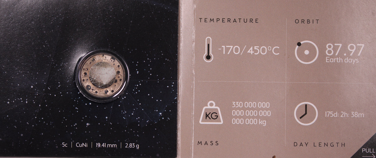 2017 Planetary 5 Cent Mercury Individual Coin in Card – Thompsons Coins