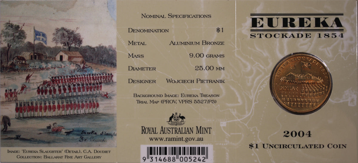 2004 $1 Eureka Stockade 1854 UNC - 'C' Mintmark – Thompsons Coins