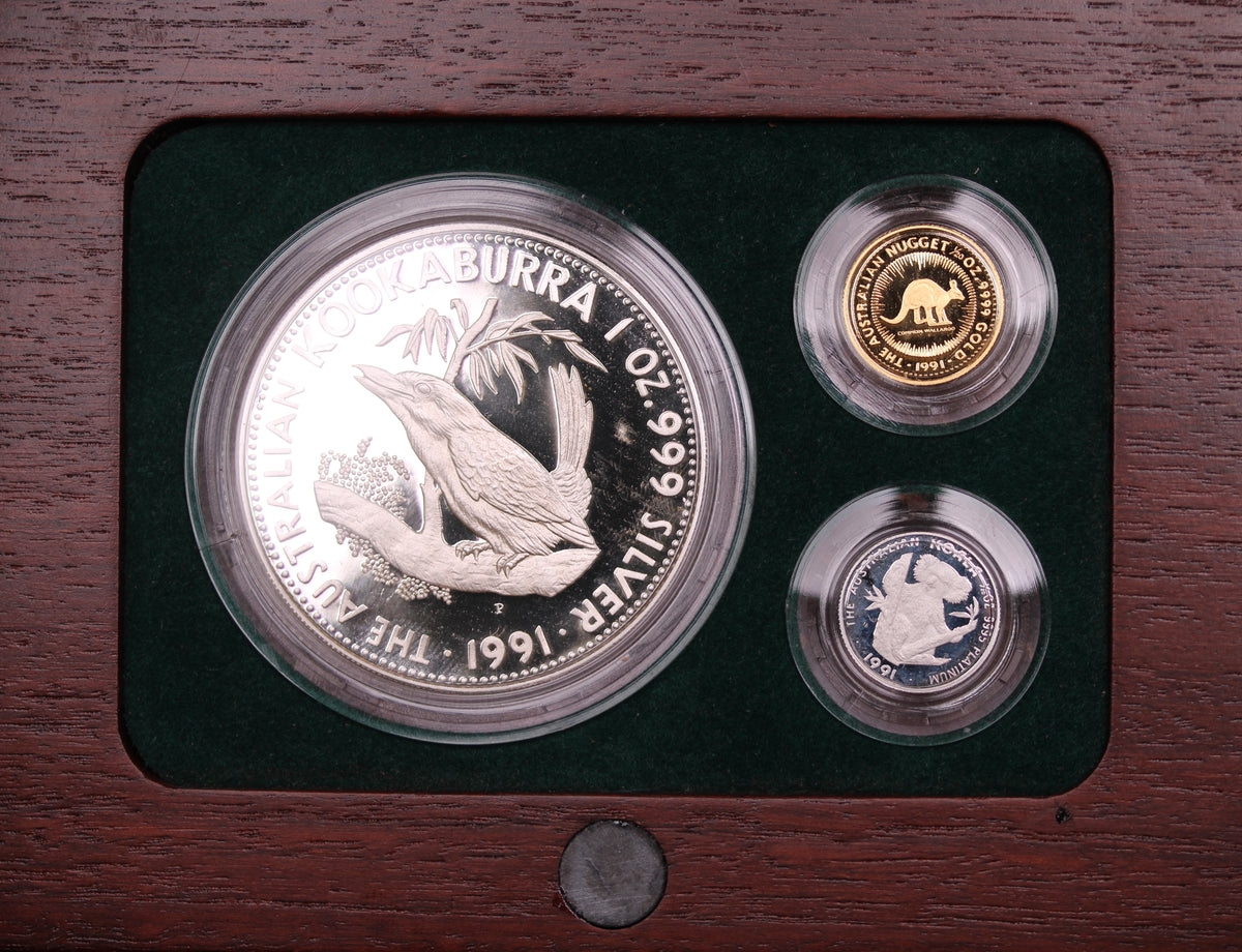 1991 Family of Precious Metals Gold, Silver and Platinum Set ...