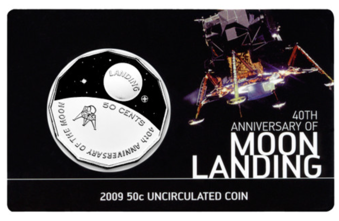 2009 50c 40th Anniversary of The Moon Landing Uncirculated Coin ...