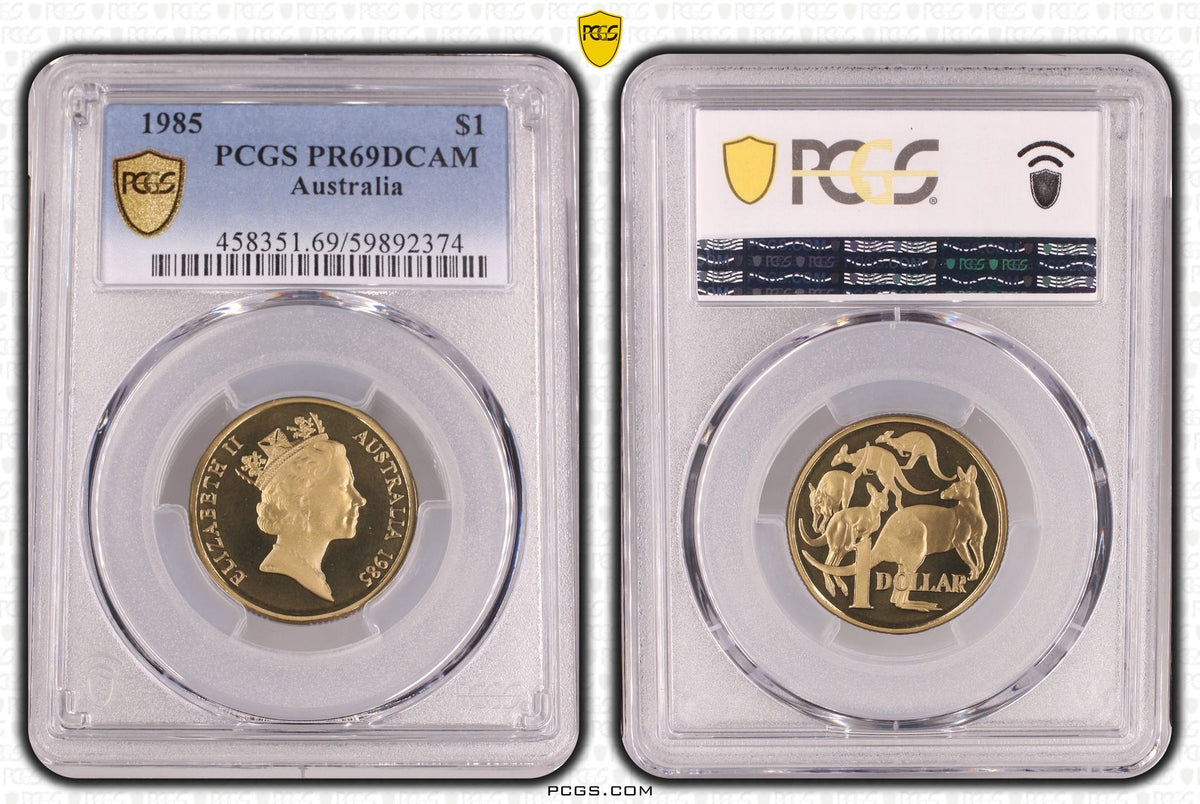 1985 $1 Australia One Dollar Proof Coin PR69DCAM – Thompsons Coins