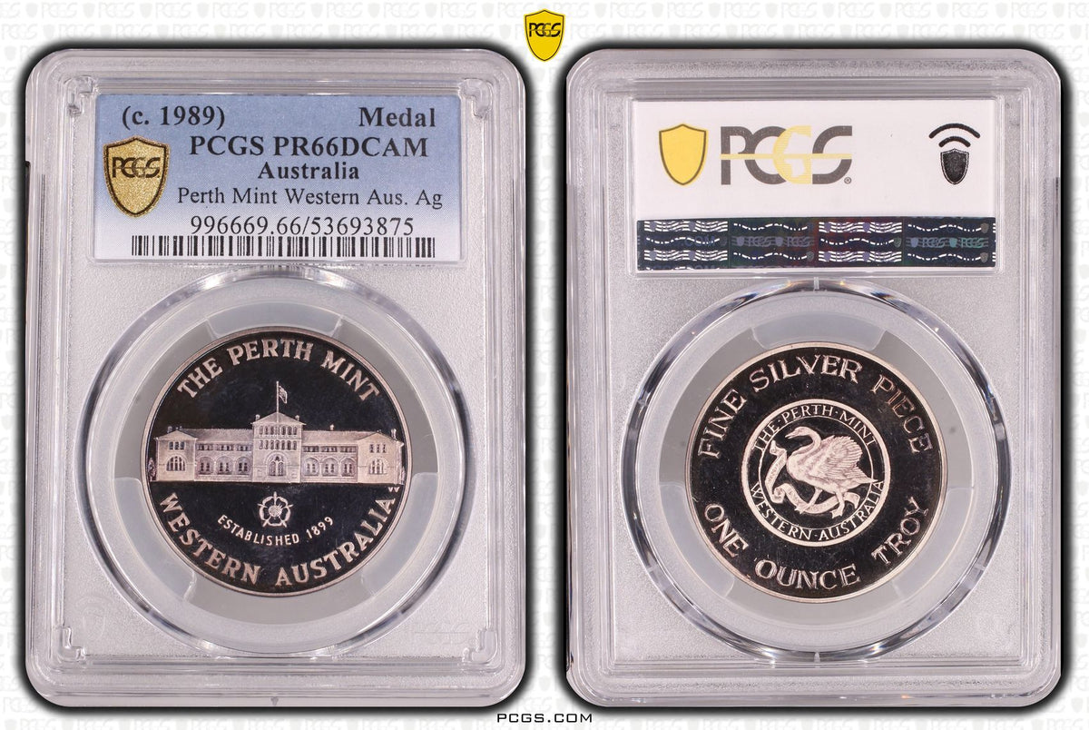 Perth Mint Western Australia 1oz Silver Medal c. 1989 PR66DCAM ...