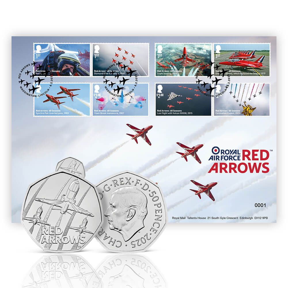 UK 2025 Red Arrows Brilliant Uncirculated Coin Cover – Thompsons Coins