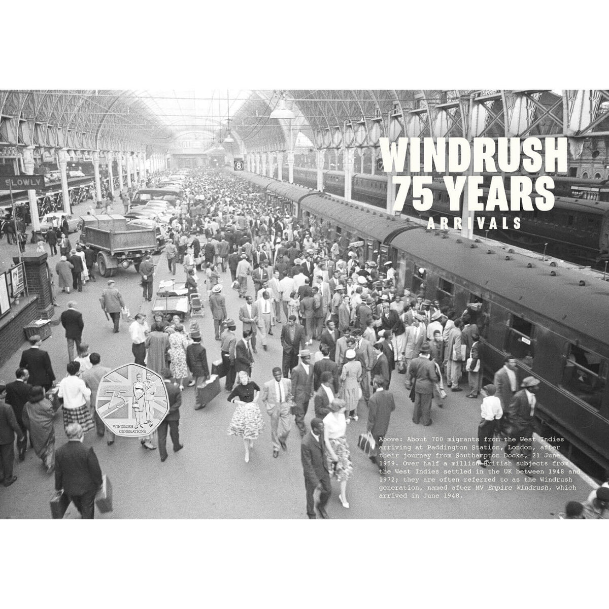 75 Years of the Windrush Generation 2023 UK 50p Brilliant Uncirculated ...