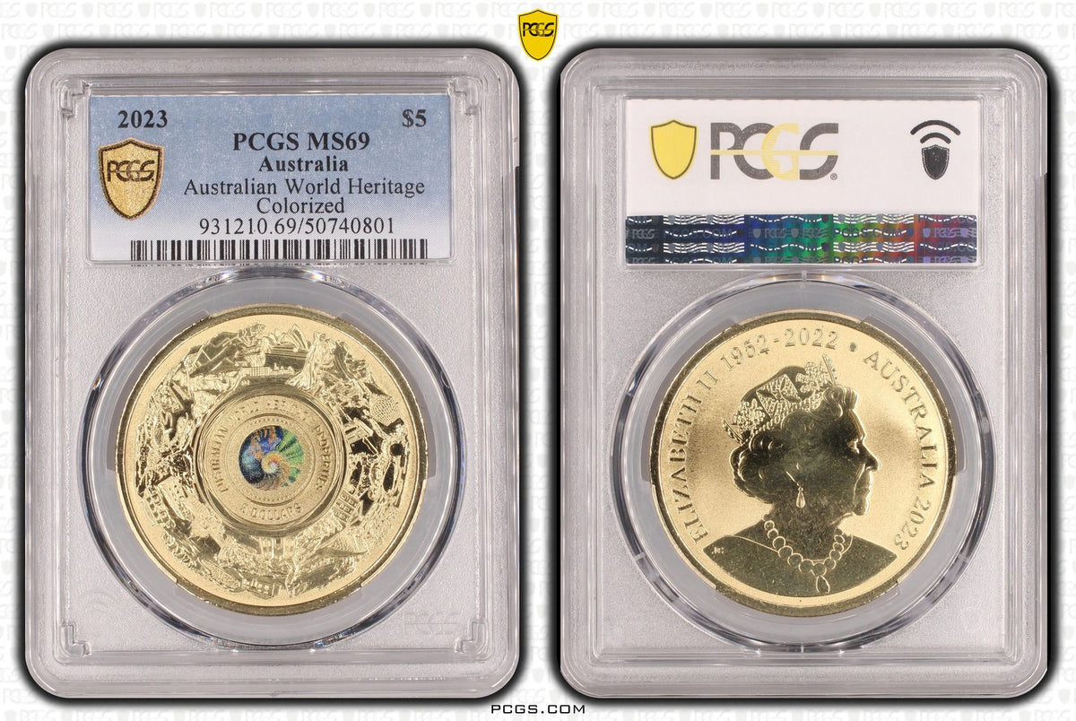 2023 $5 Australian World Heritage Coloured Coin MS69 – Thompsons Coins