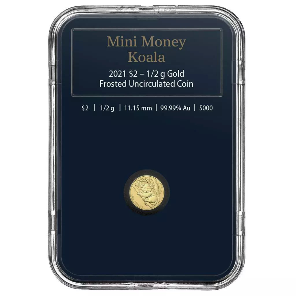 2021 Mini Money Koala $2 Gold Frosted Uncirculated Coin – Thompsons Coins