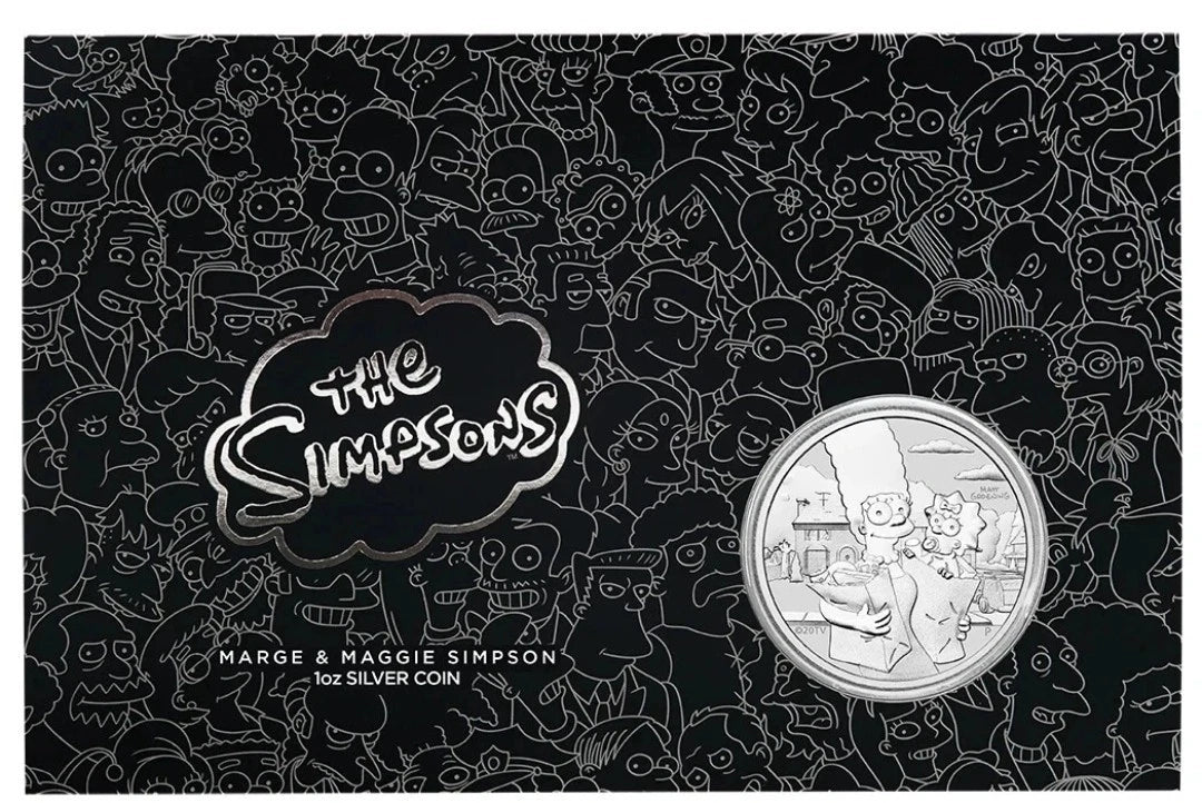 2021 $1 The Simpsons Marge & Maggie Simpson 1oz Silver Coin in Card ...