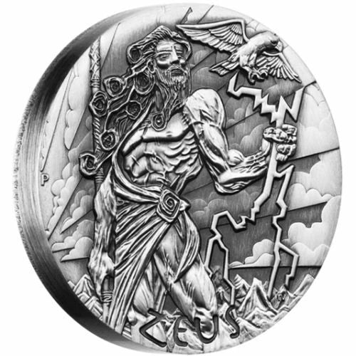 2014 Gods of Olympus – Zeus 2oz Silver High Relief Coin – Thompsons Coins