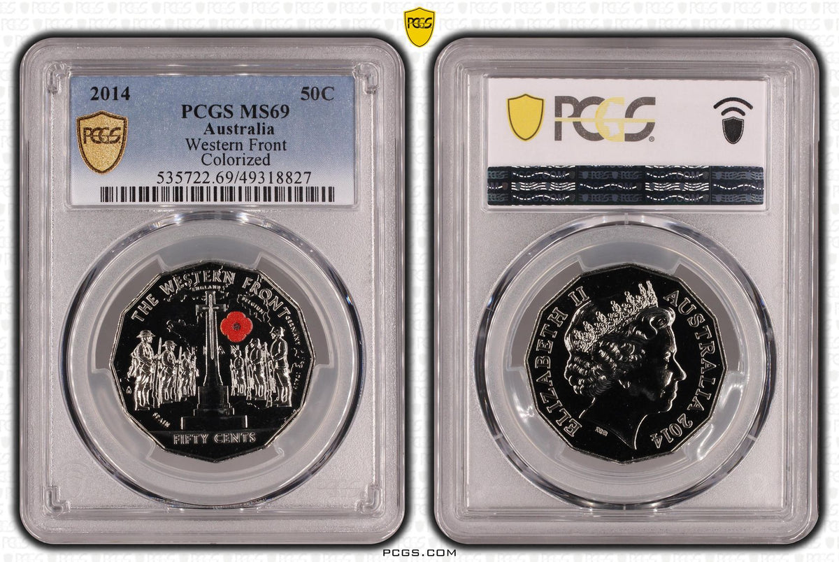 2014 Western Front Red Poppy 50c MS69 – Thompsons Coins