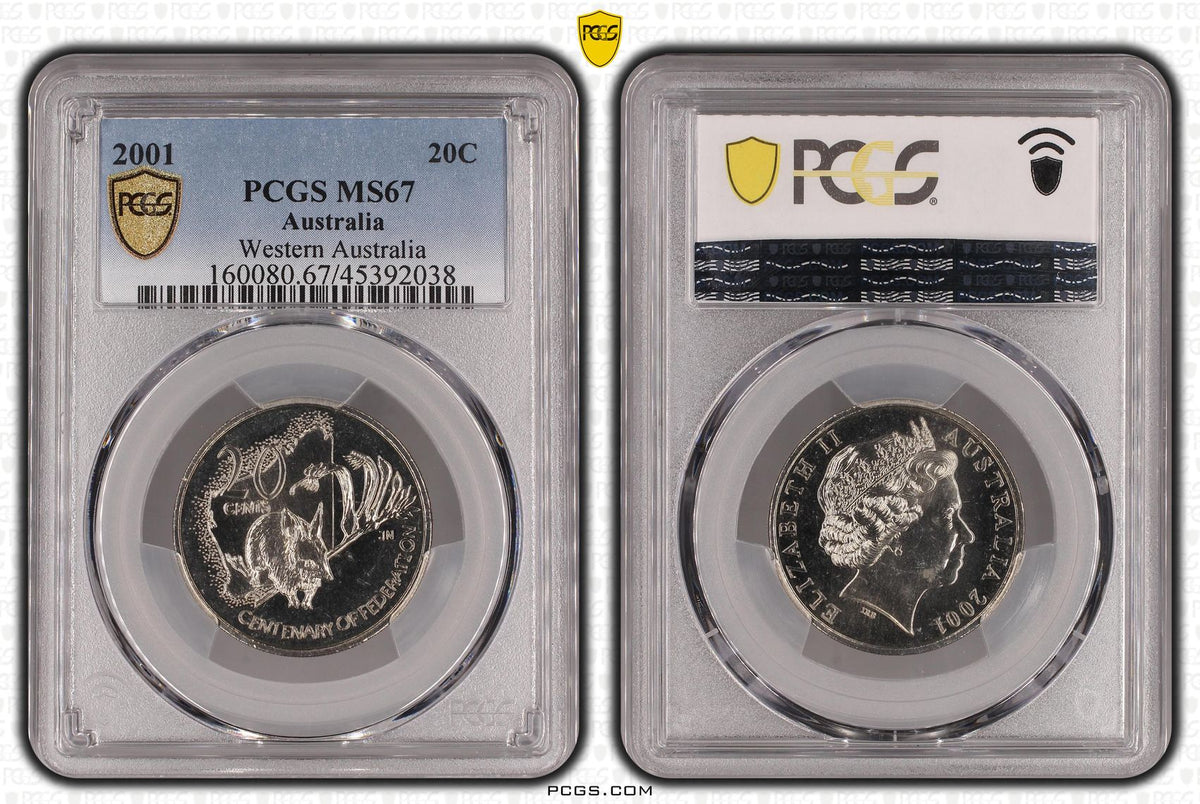 2001 Western Australia 20c Coin MS67 – Thompsons Coins