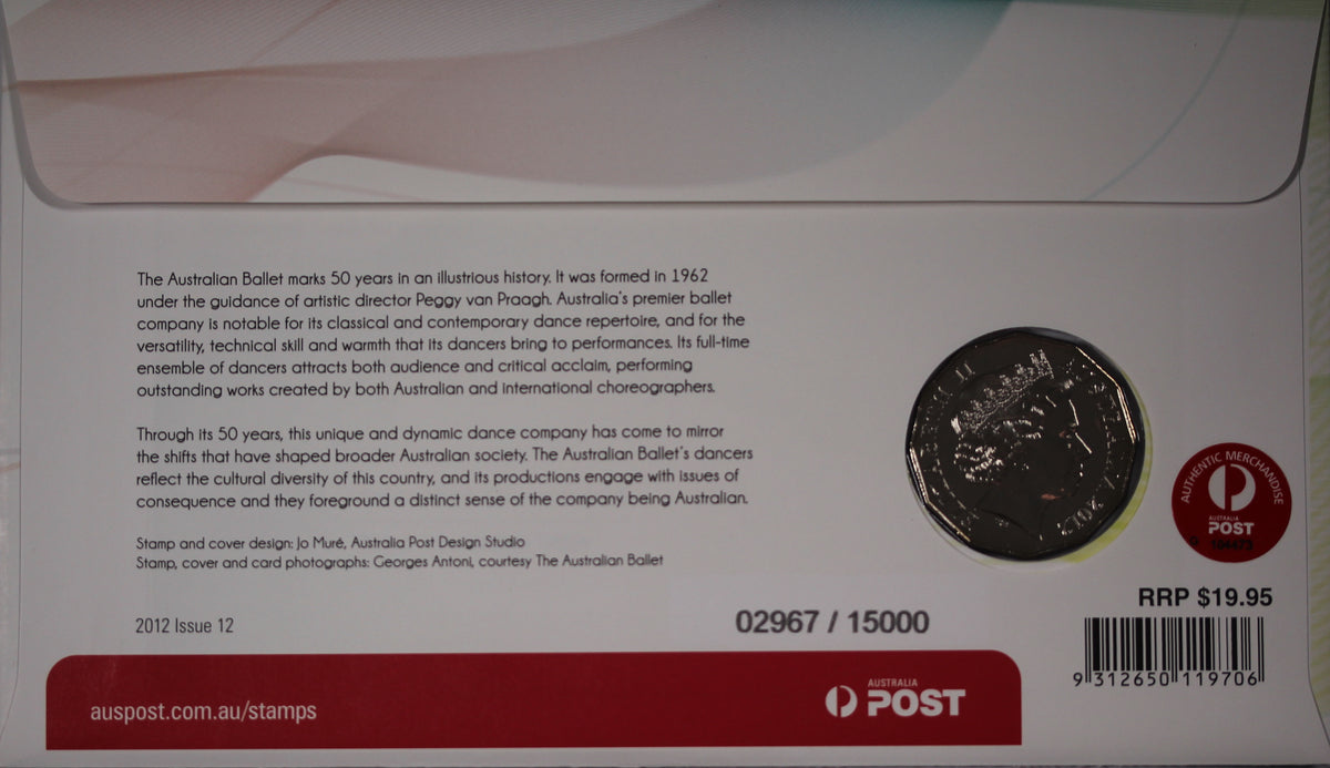 2012 50 Years of Ballet 50c PNC – Thompsons Coins