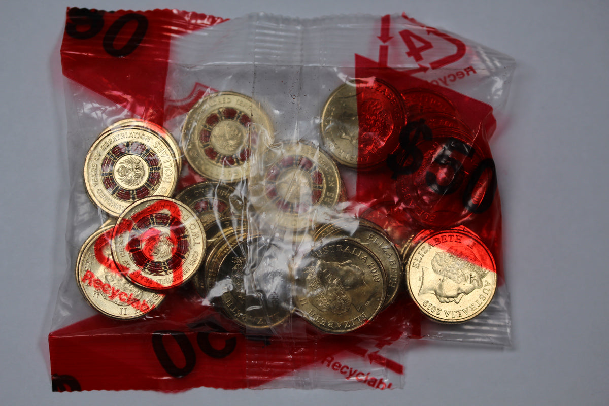 2019 $2 Repatriation Centenary Bank Bag (25) – Thompsons Coins