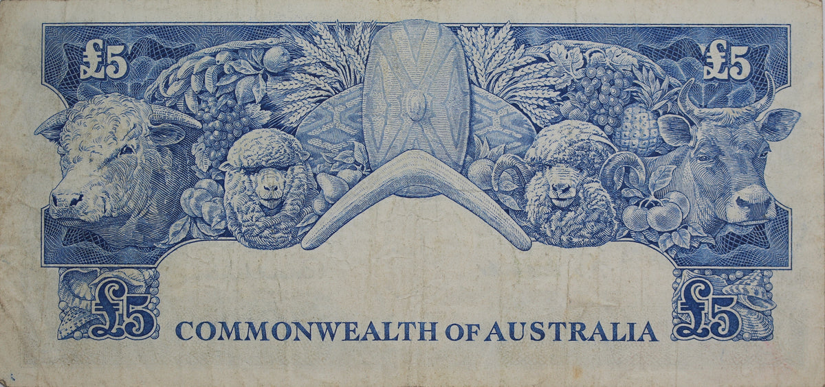 Five Pounds 1954 Coombs/Wilson gFine – Thompsons Coins