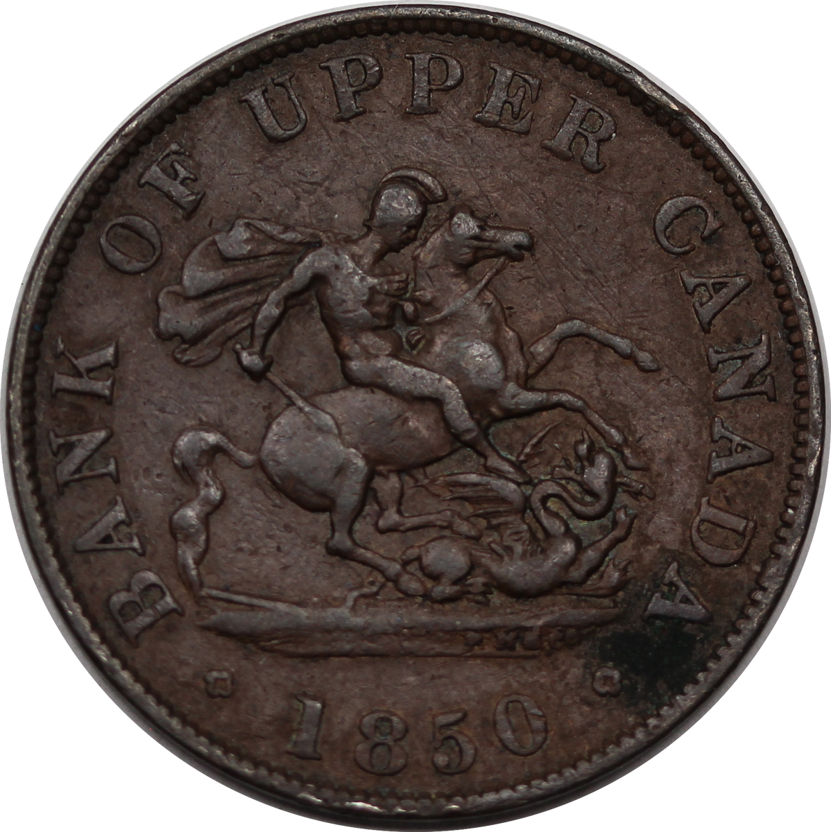 Canada 1850 Half Penny Token Bank of Upper Canada Fine – Thompsons Coins