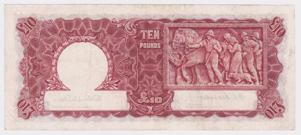 Ten Pounds 1952 Coombs/Wilson Last Prefix VF – Thompsons Coins