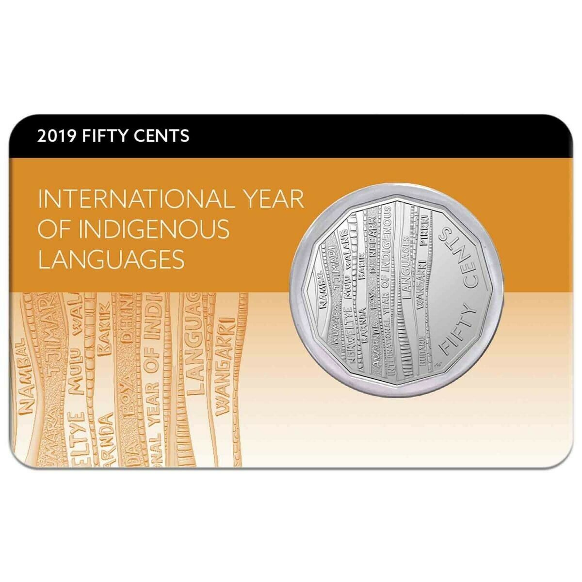 2019 International Year of Indigenous Languages 50c Coin in Card ...