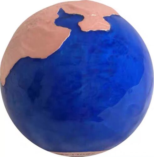2022 Blue Earth Sphere Marble Barbados Pangea Rose Gold Plated 3oz Sil ...